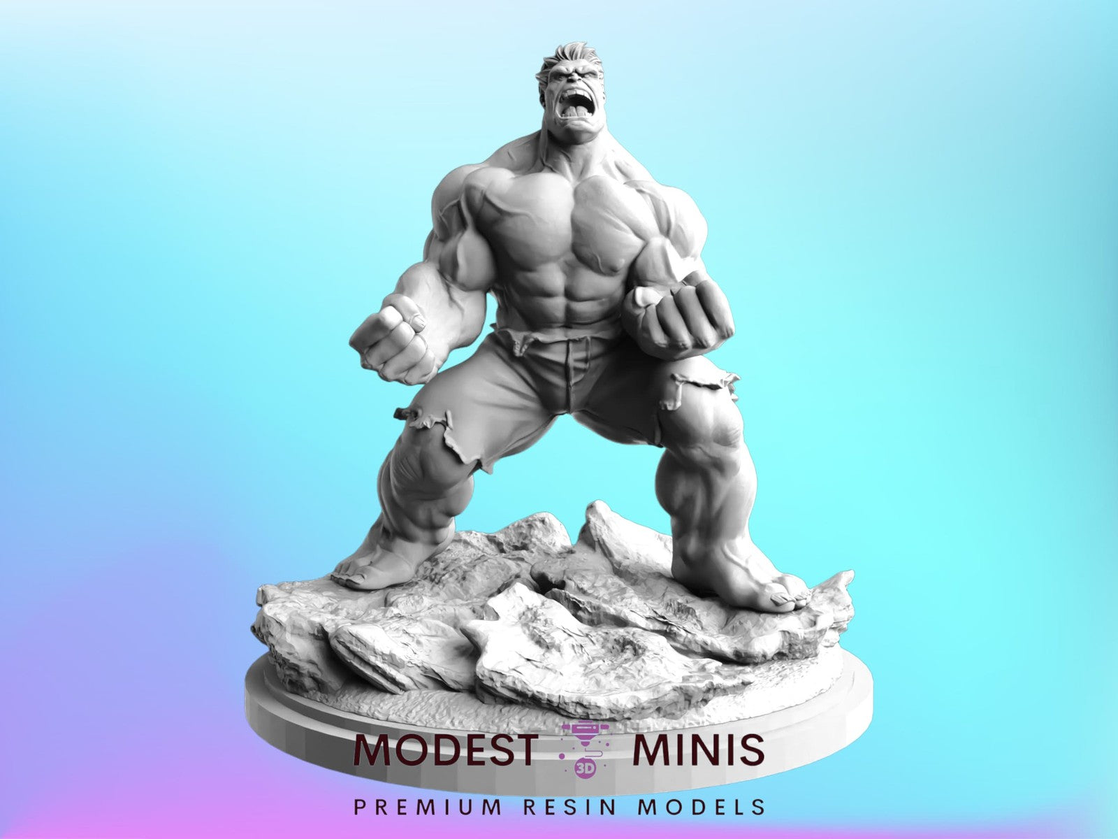 3D printed 40mm superhero MCP miniatures from Modest Minis Studio