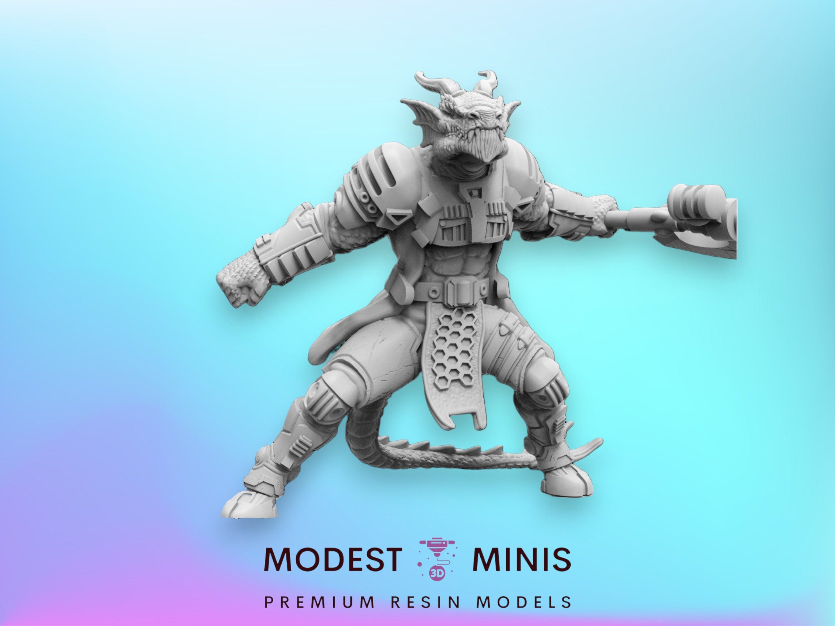 Bakunawa Dragonborn Me Cha Do - 32mm Scale Cyberpunk Miniature | Alien ...