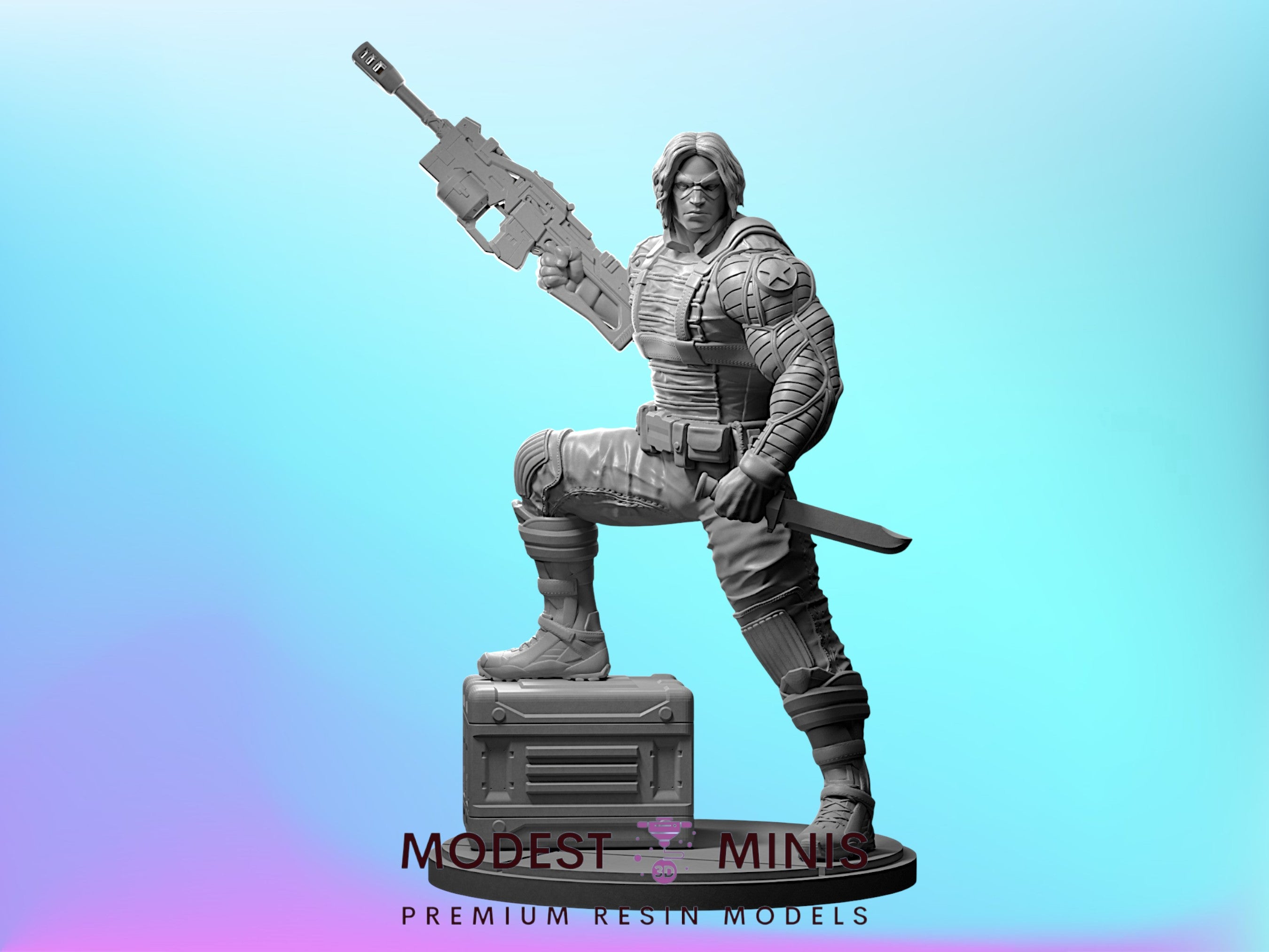 3D printed 40mm superhero MCP miniatures from Modest Minis Studio