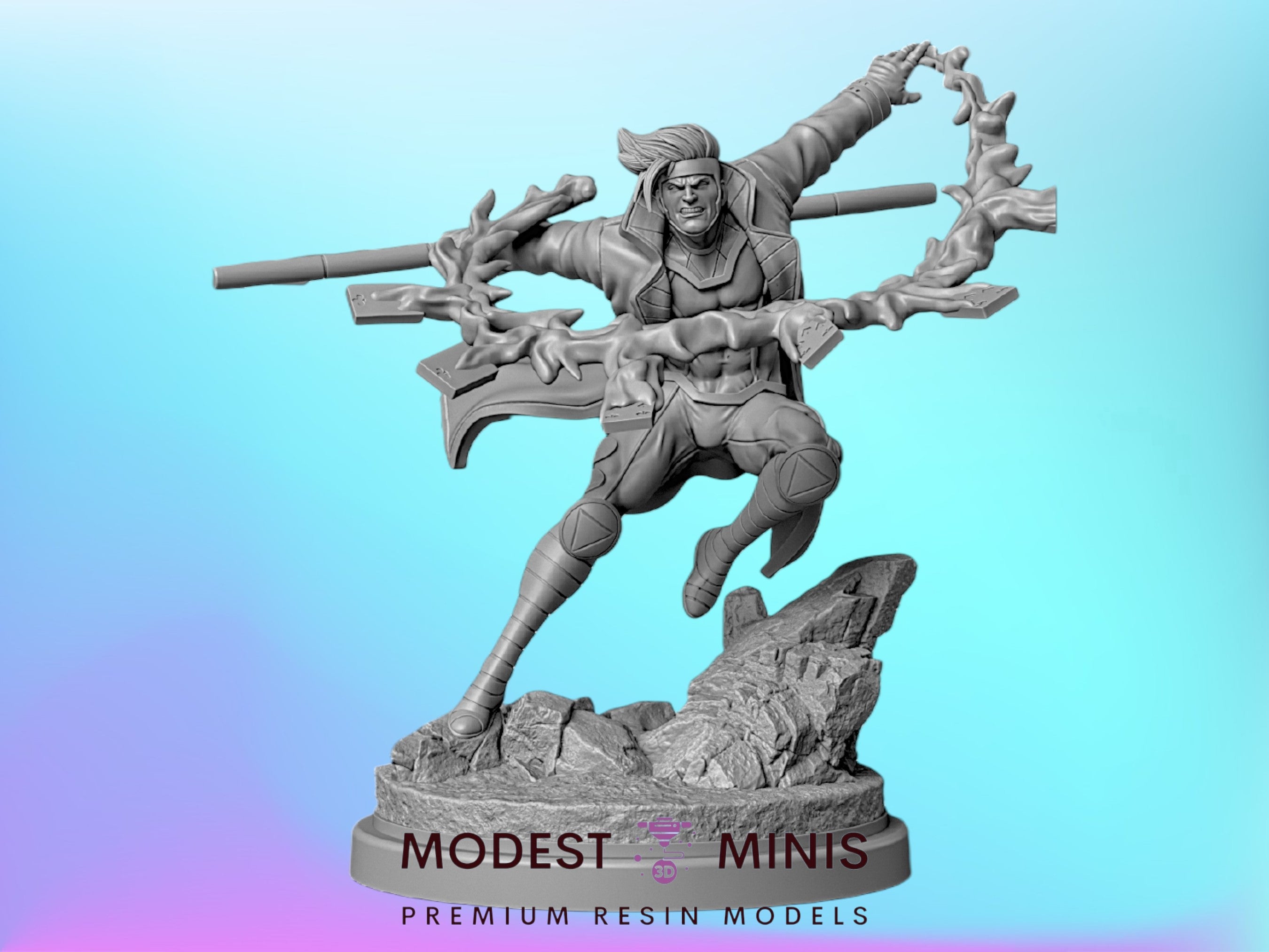 3D printed 40mm superhero MCP miniatures from Modest Minis Studio