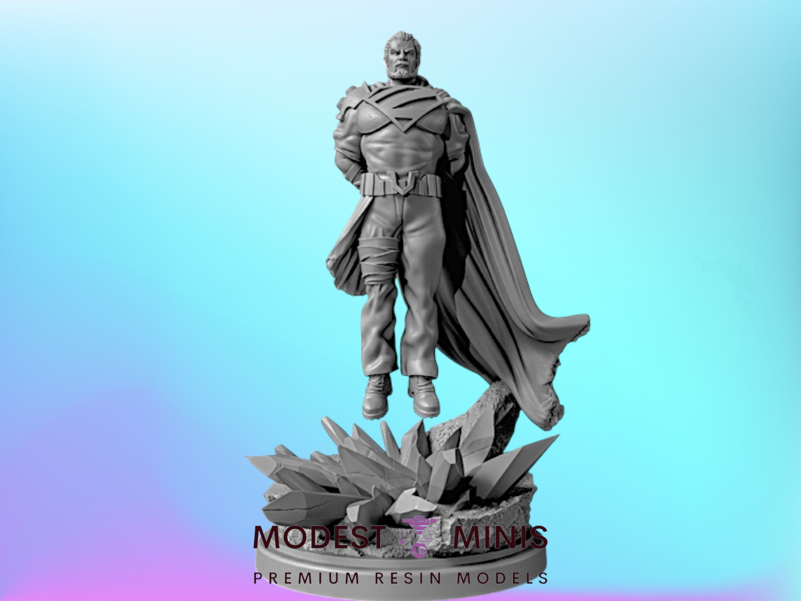 3D printed 40mm superhero MCP miniatures from Modest Minis Studio