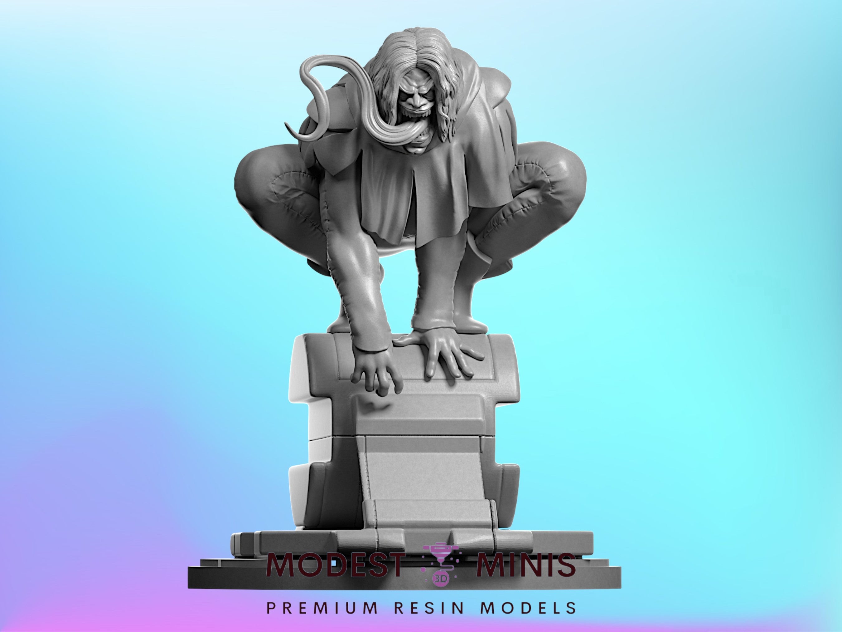 3D printed 40mm superhero MCP miniatures from Modest Minis Studio