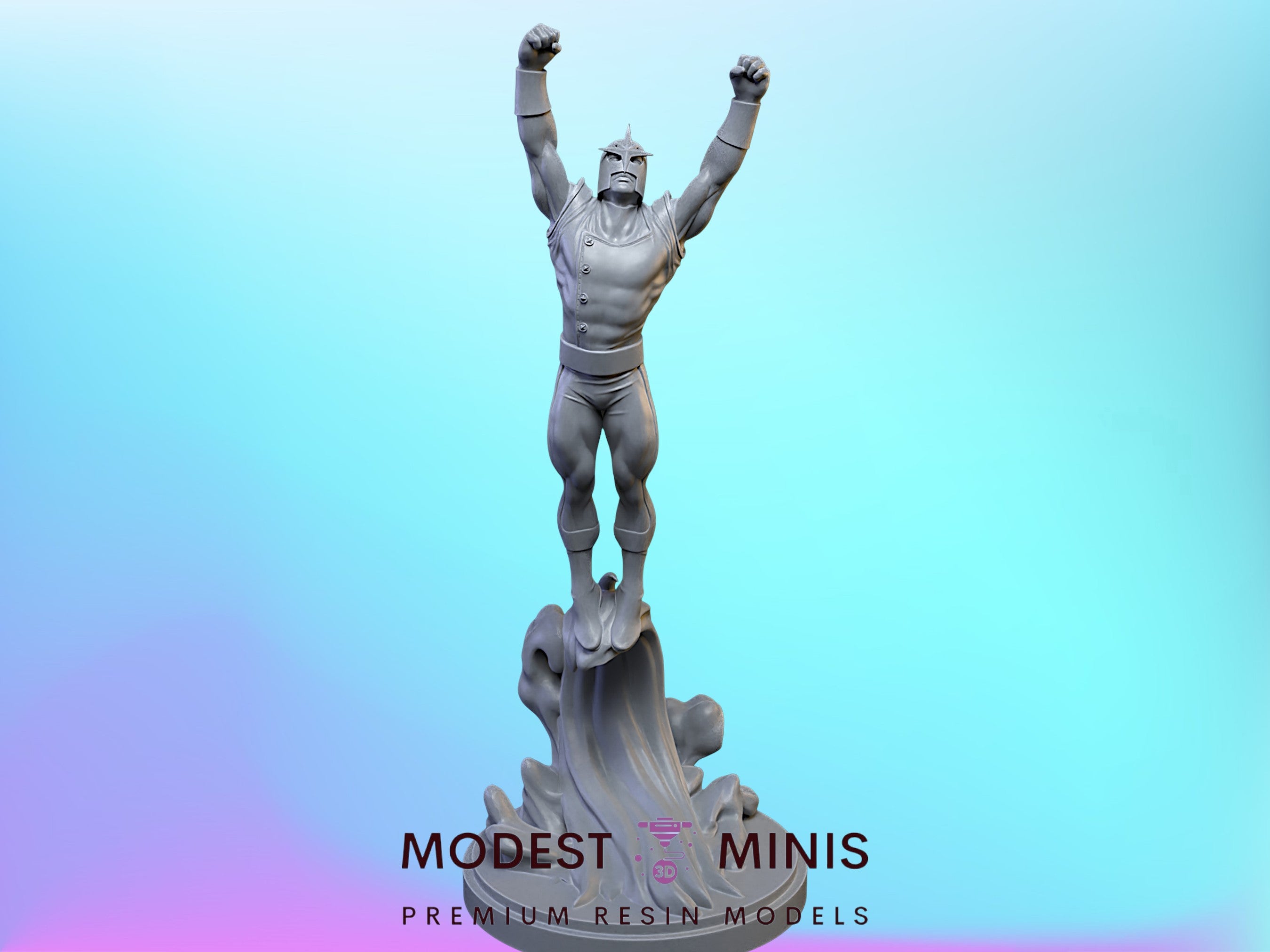 3D printed 40mm superhero MCP miniatures from Modest Minis Studio