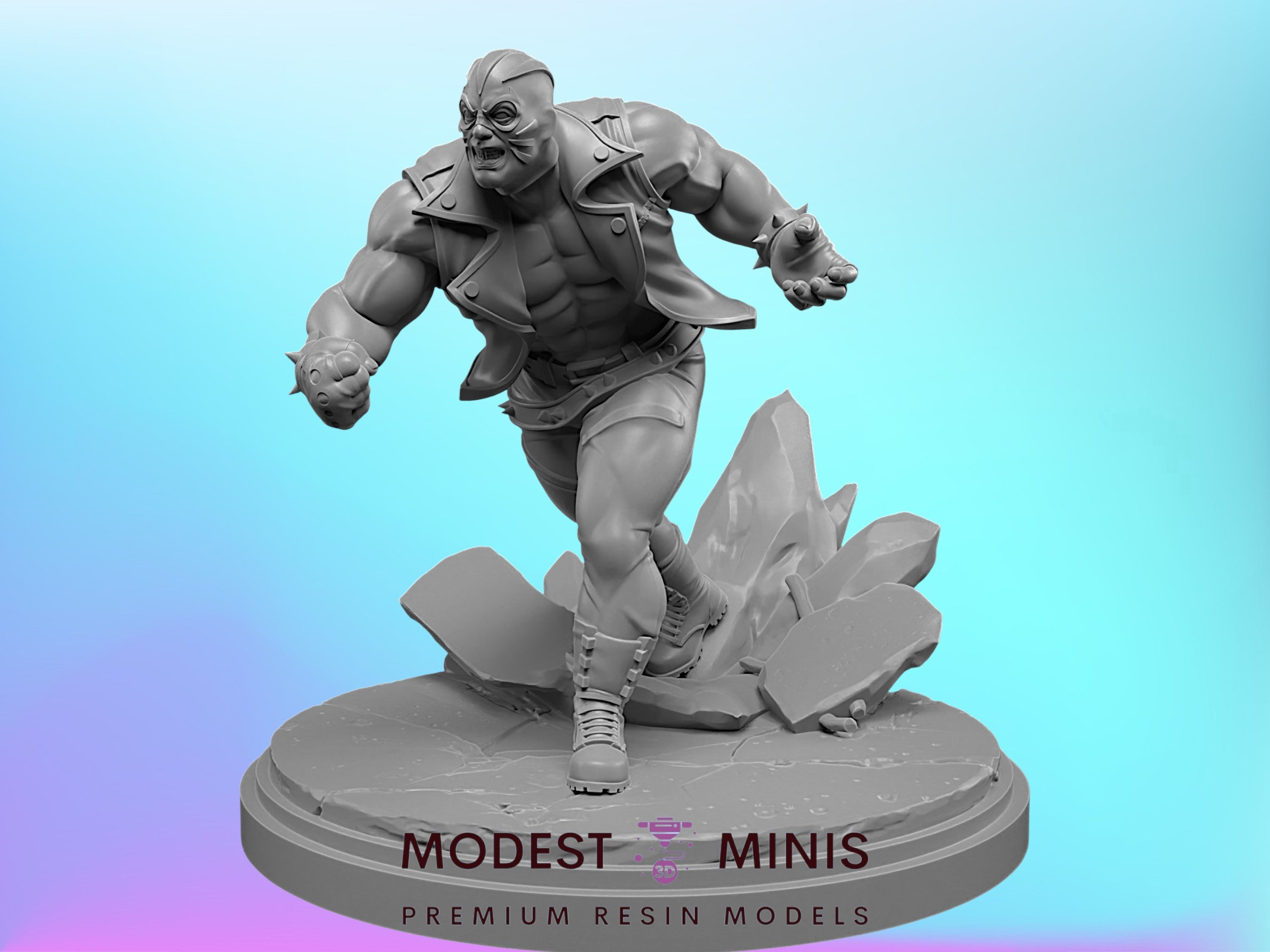 3D printed 40mm superhero MCP miniatures from Modest Minis Studio