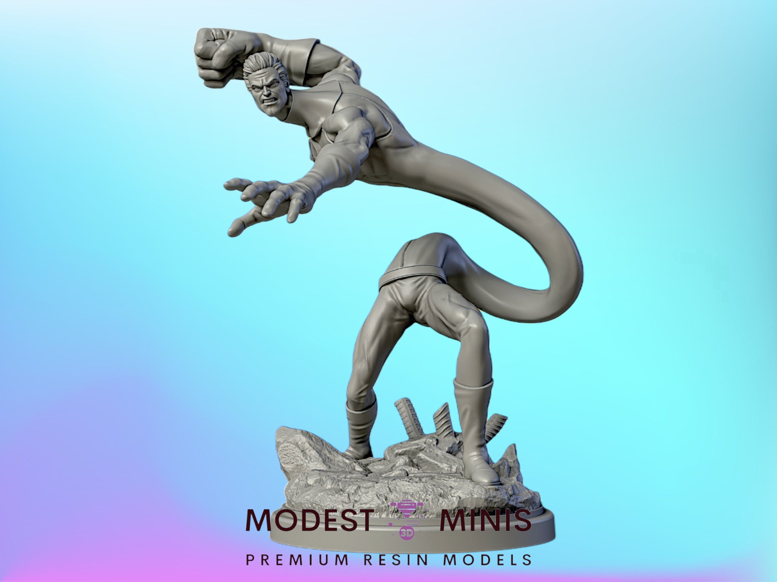 3D printed 40mm superhero MCP miniatures from Modest Minis Studio