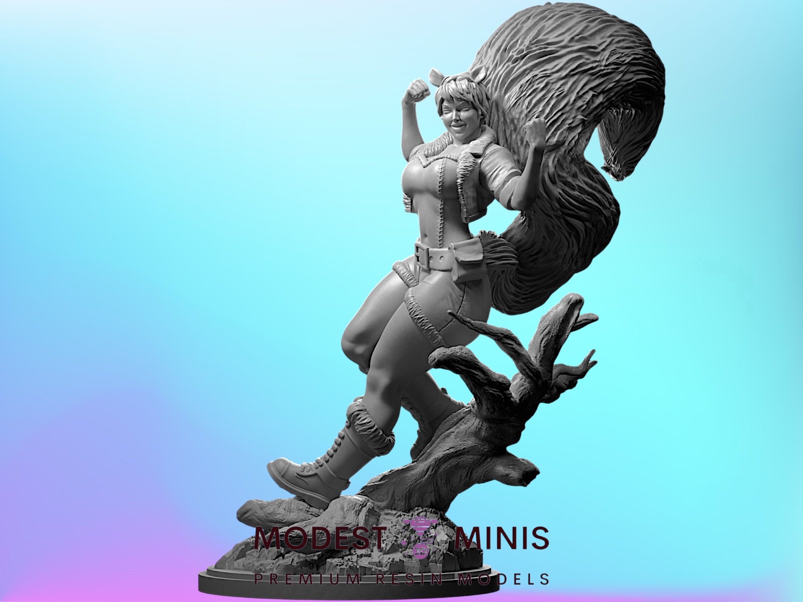 3D printed 40mm superhero MCP miniatures from Modest Minis Studio