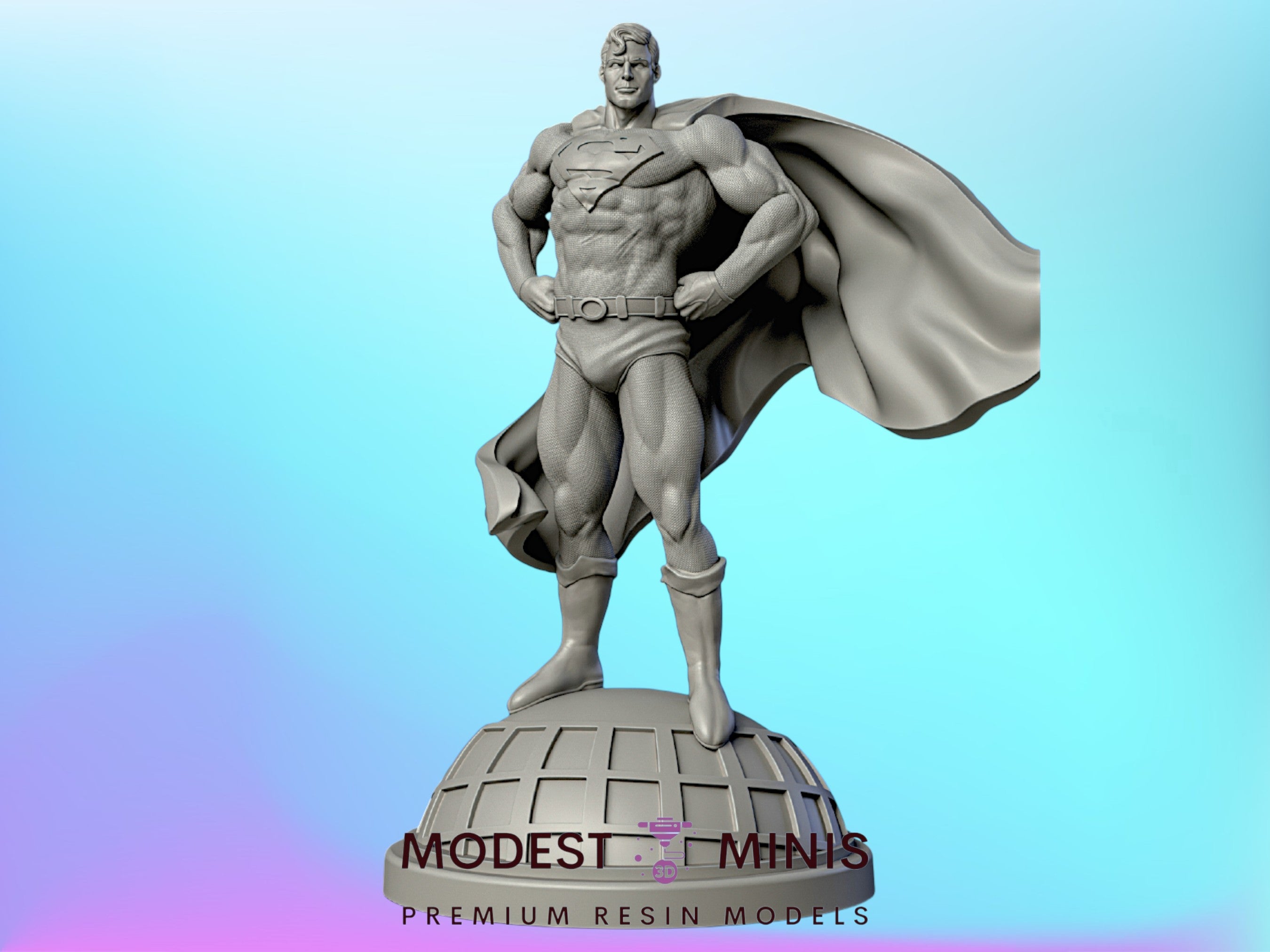 3D printed 40mm superhero MCP miniatures from Modest Minis Studio