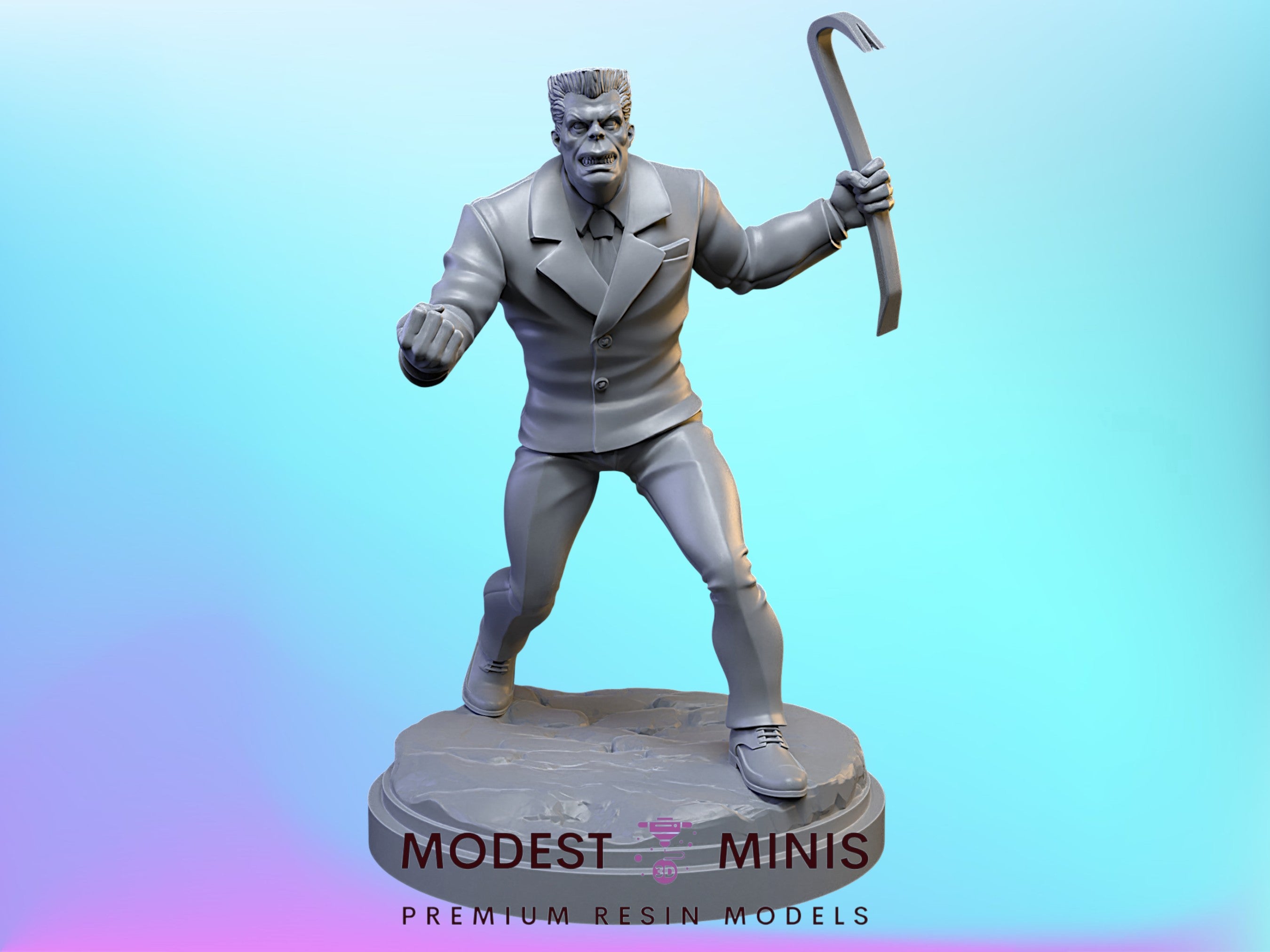 3D printed 40mm superhero MCP miniatures from Modest Minis Studio