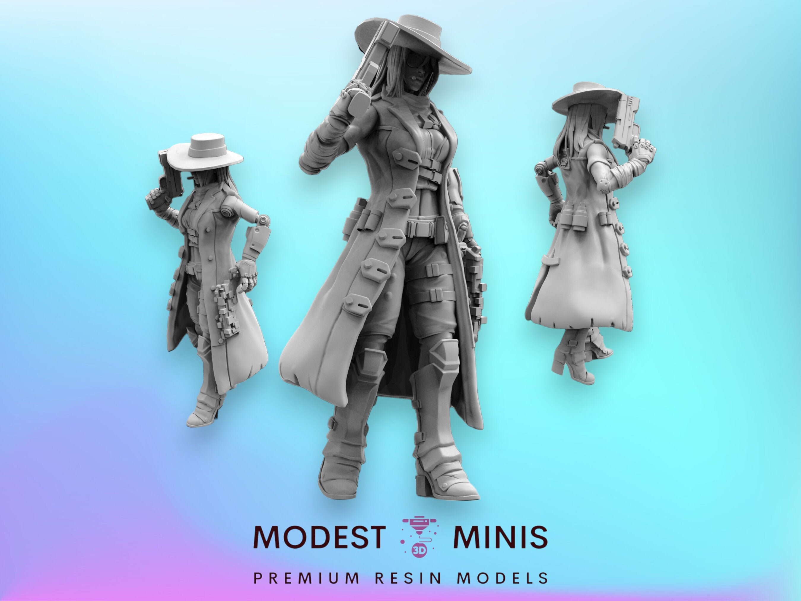 Kate Bane 2 - Resin Cyberpunk Miniature | Papsikels – Modest Minis Studio