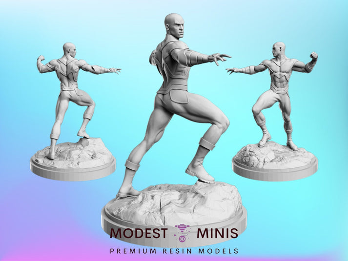 3D printed 40mm superhero MCP miniatures from Modest Minis Studio